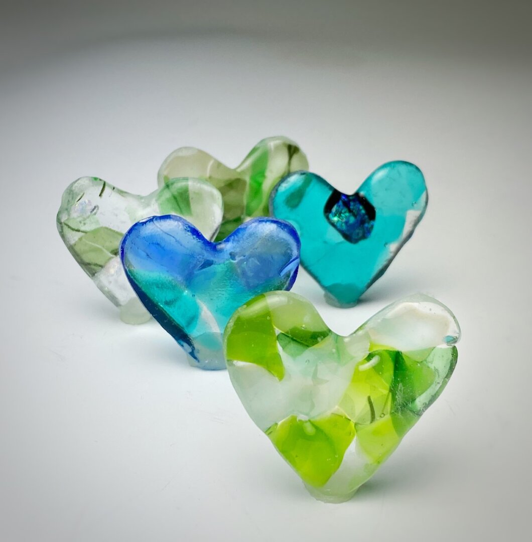 Fused Glass Hearts - Morean Arts Center